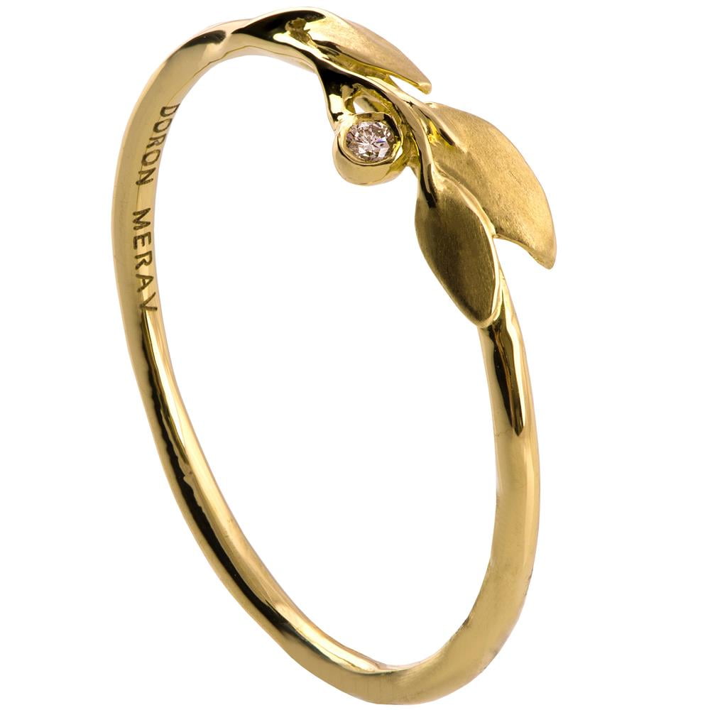 Leaves Ring #1D Yellow Gold Diamond Ring - Doron Merav